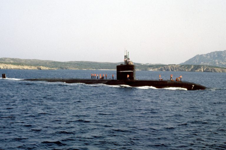 French Nuclear submarine with support vessels docks in Perth, Australia ...